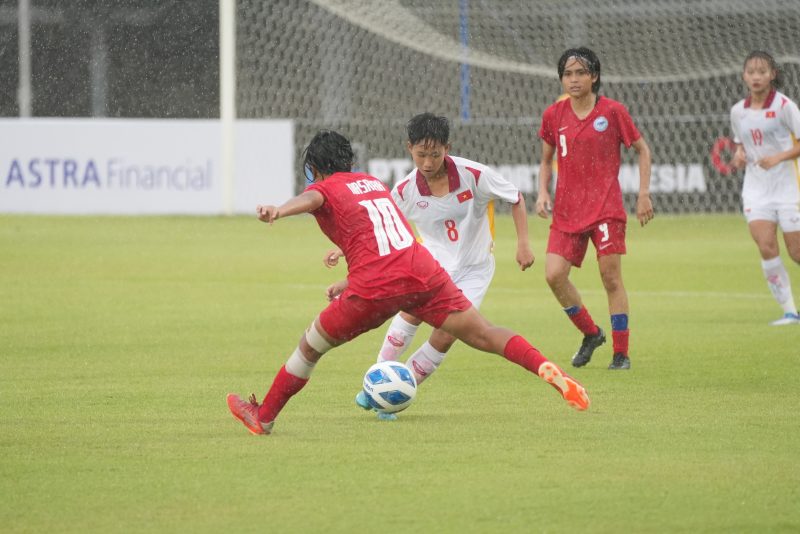 VFF - Giải U19 nữ AFF 2023: U19 nữ Việt Nam thắng đậm 5-0 trước U19 nữ Singapore